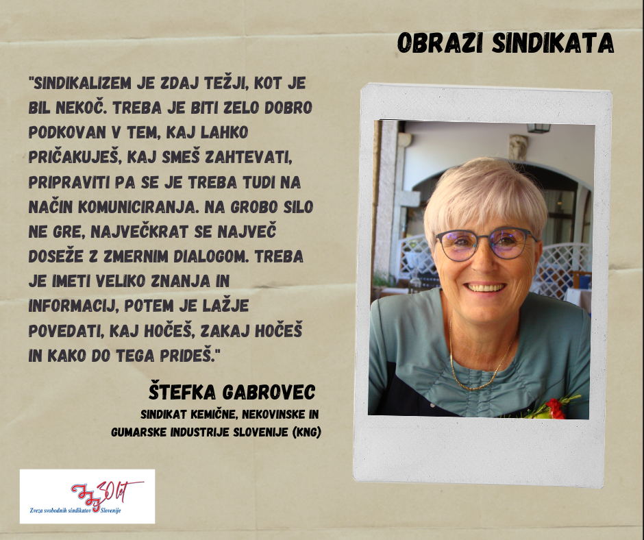 Štefka Gabrovec - Zveza svobodnih sindikatov Slovenije
